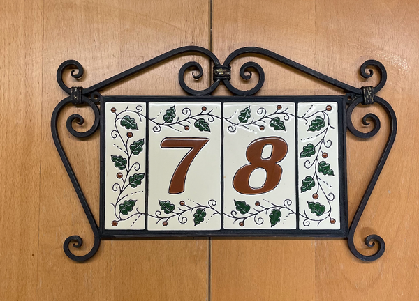 CLEARANCE - "78" Scrolled Frame House Number – Mexican Tile Designs