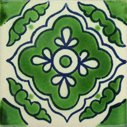 Traditional Mexican Tile - Toledo Verde/Azul – Mexican Tile Designs