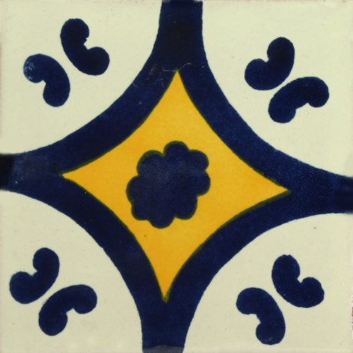 Traditional Mexican Tile - Puebla Azul/Amarilla – Mexican Tile Designs