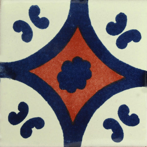 Traditional Mexican Tile - Puebla Azul/Terra Cota – Mexican Tile Designs