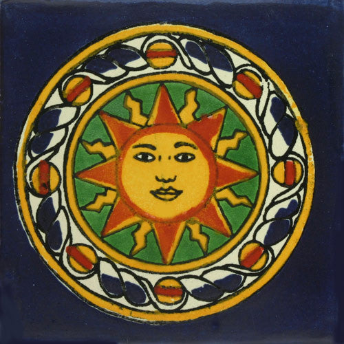 Traditional Mexican Tile - Sol Azteca – Mexican Tile Designs