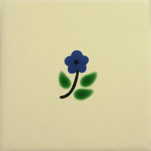 Especial Decorative Tile - Flor Azul – Mexican Tile Designs