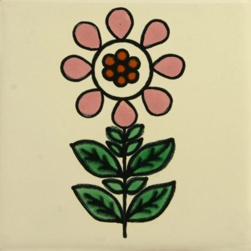 Especial Decorative Tile - Flor Rosa – Mexican Tile Designs