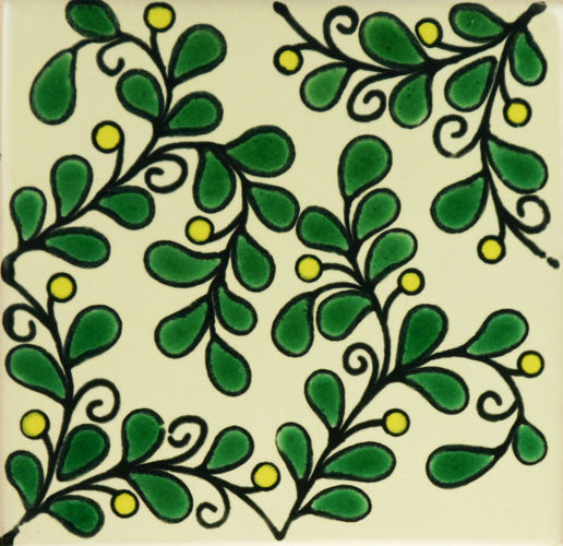 Especial Decorative Tile - Parra Vina Verde – Mexican Tile Designs