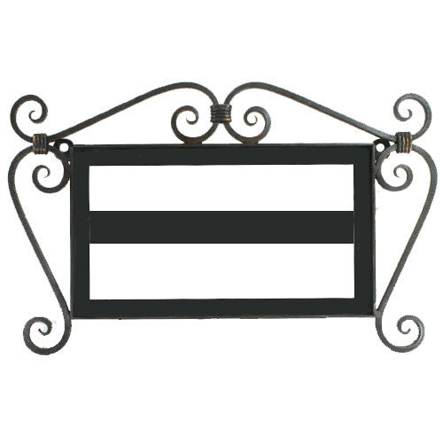 Hand Forged Iron Address Frame With Scroll – Mexican Tile Designs
