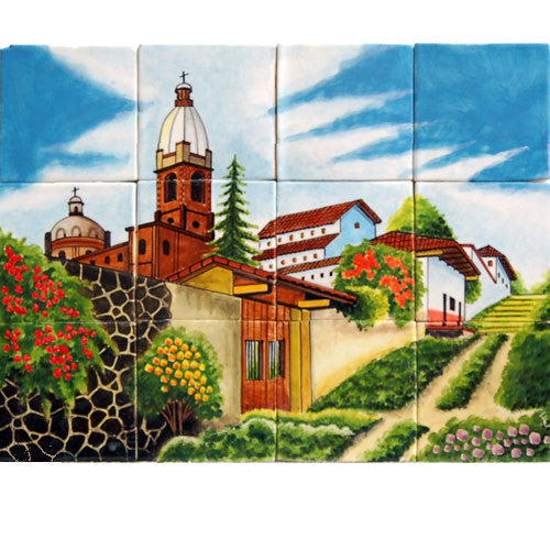 Mexican Style Mural - Camino Iglesia – Mexican Tile Designs