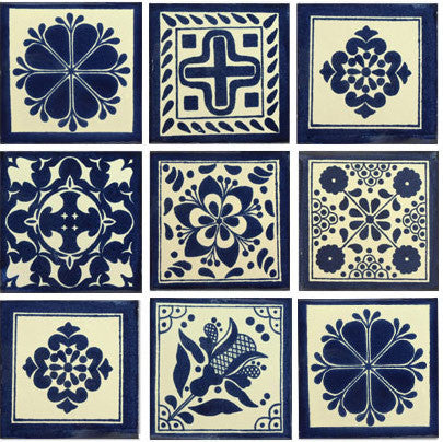 Blue & White II Mexican Talavera Tile Collection – Mexican Tile Designs