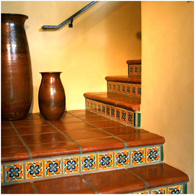 Stair Coping , Classic- 12" width, Mexican Saltillo Floor Paver ...