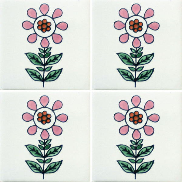 Especial Decorative Tile - Flor Rosa – Mexican Tile Designs